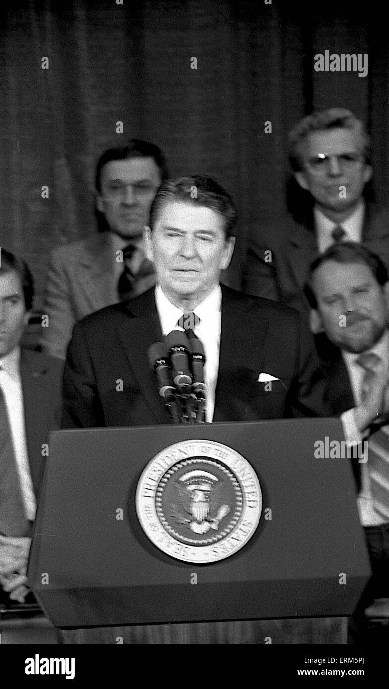 Washington. DC., USA 30th January 1984 President Ronald Reagan attends ...