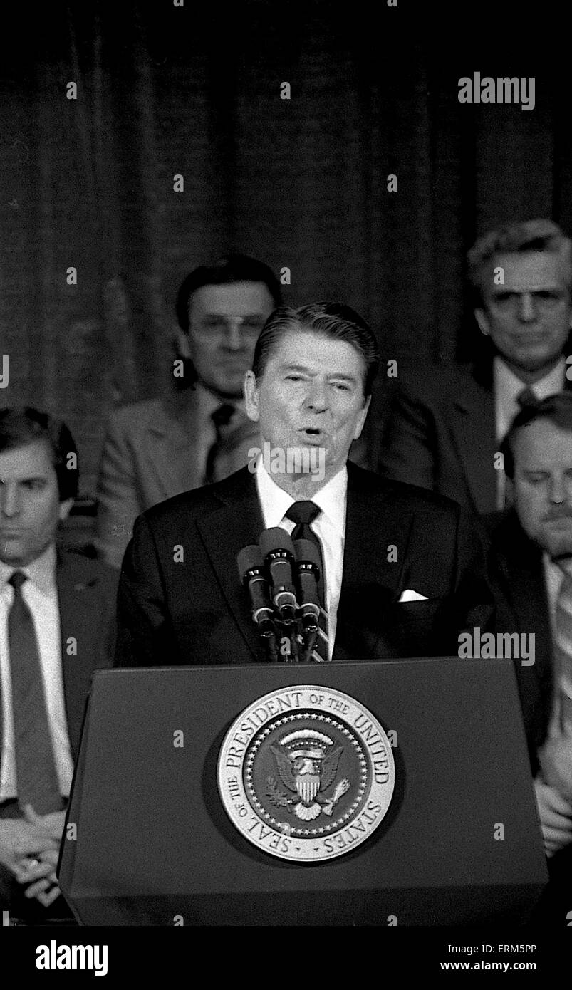 Washington. DC., USA 30th January 1984 President Ronald Reagan attends ...