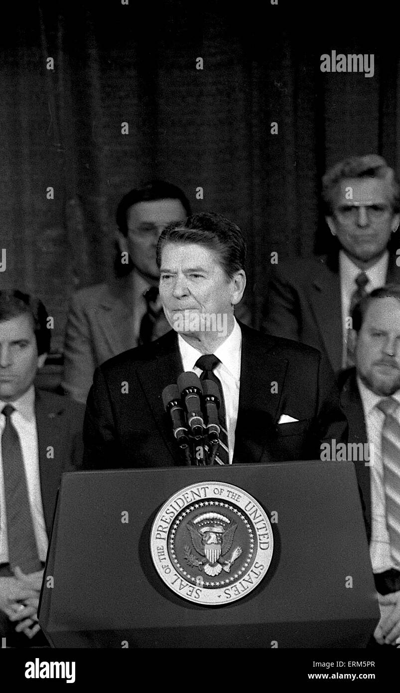 Washington. DC., USA 30th January 1984 President Ronald Reagan attends ...