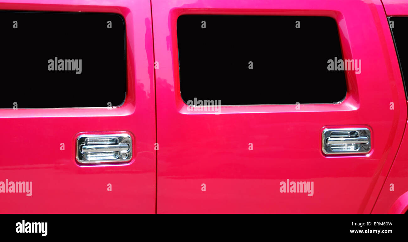 Doors and windows of the magenta limousine Stock Photo - Alamy