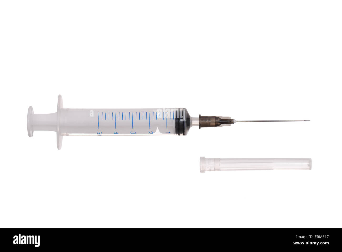 A 5ml syringe and needle isolated on a white background Stock Photo - Alamy