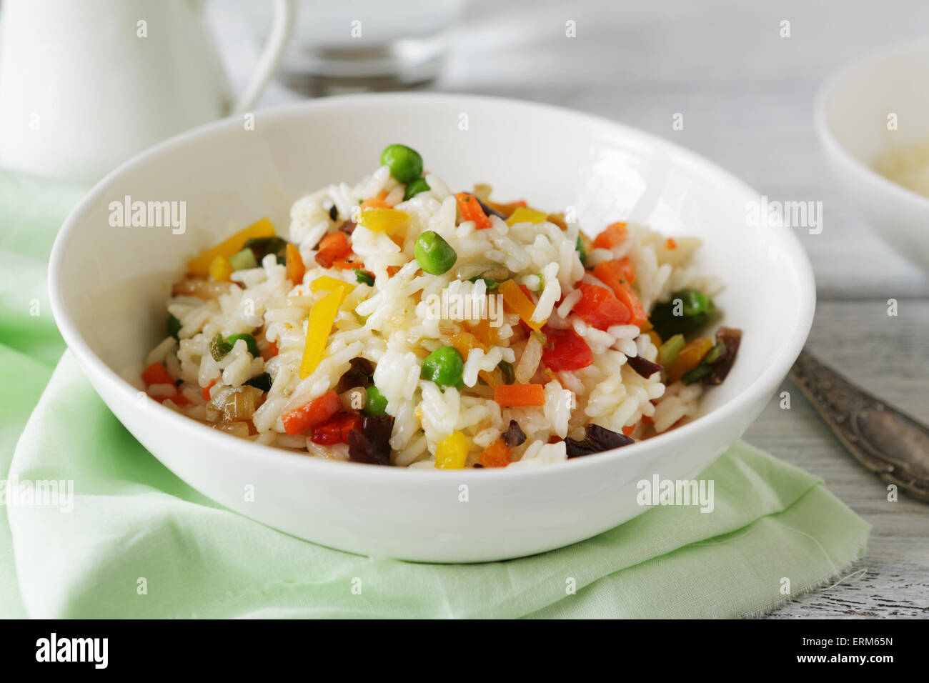 Rice with roasted vegetables, food Stock Photo - Alamy