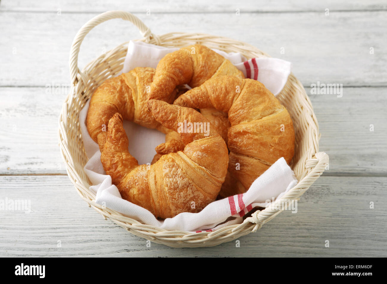 Croissants in a basket, food Stock Photo - Alamy