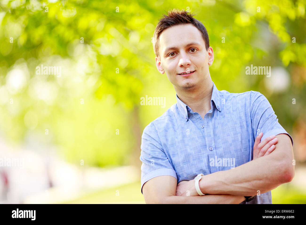 Young man outdoors portrait Stock Photo - Alamy