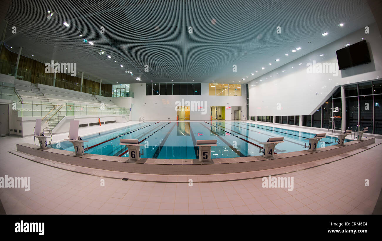 Swimming pool with platforms in a row; South Shields, Tyne and Wear ...