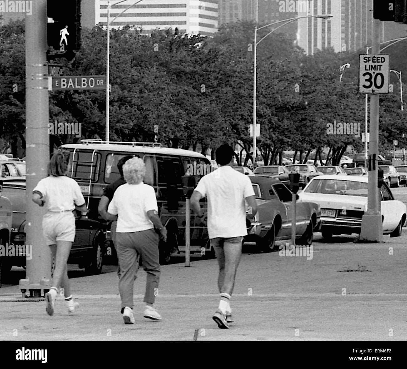 Chicago, Illinois 8-22-1988 Second lady Barbara Bush goes jogging with ...