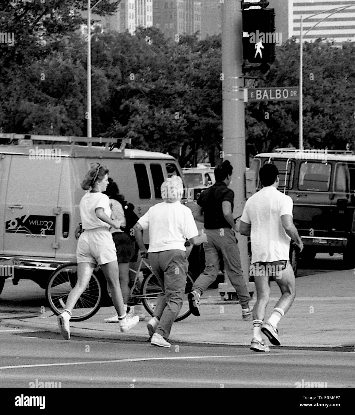 Chicago, Illinois 8-22-1988 Second Lady Barbara Bush goes jogging with ...