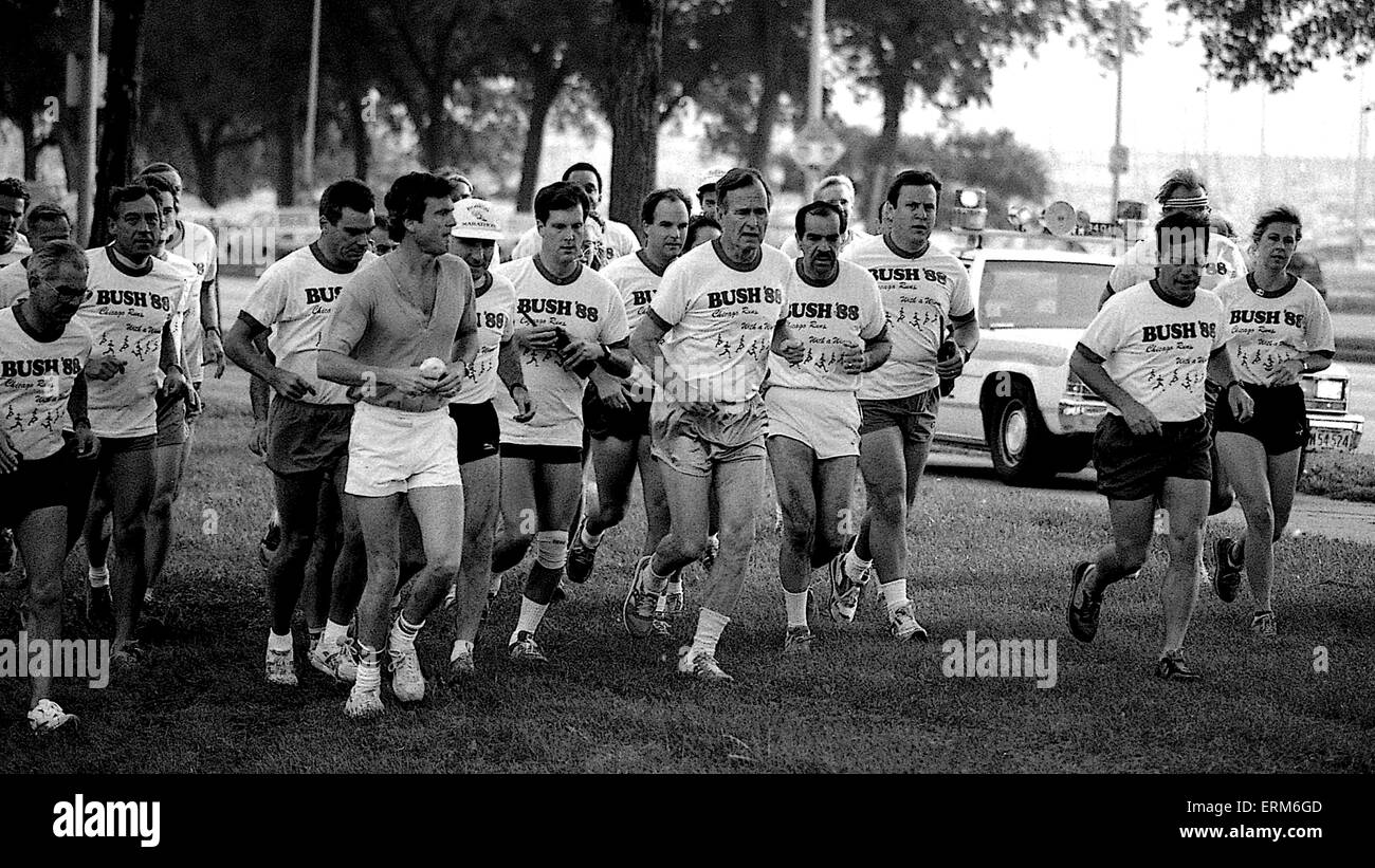 Chicago, Illinois 8-22-1988 Vice-President George H.W. Bush goes ...