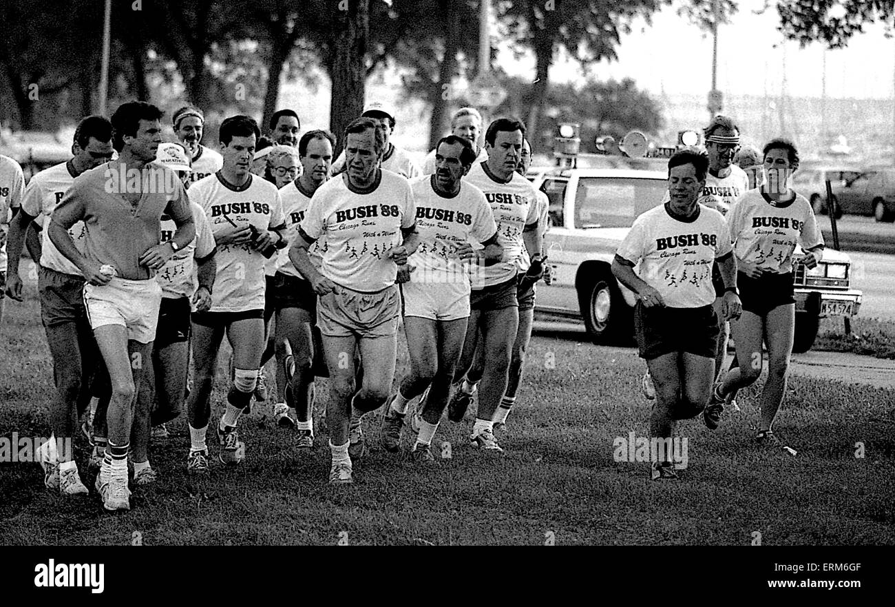 Chicago, Illinois 8-22-1988 Vice-President George H.W. Bush goes ...