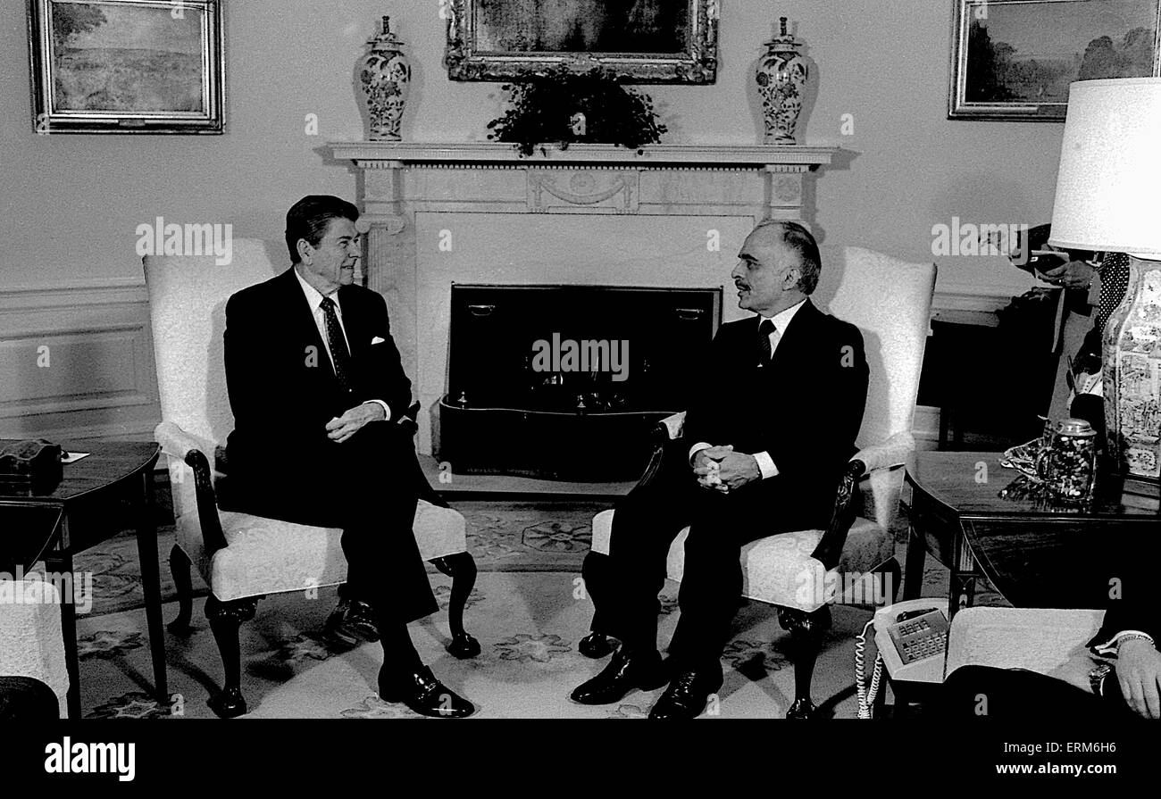 Washington, DC., USA, 13th February 1984 President Ronald Reagan meets ...