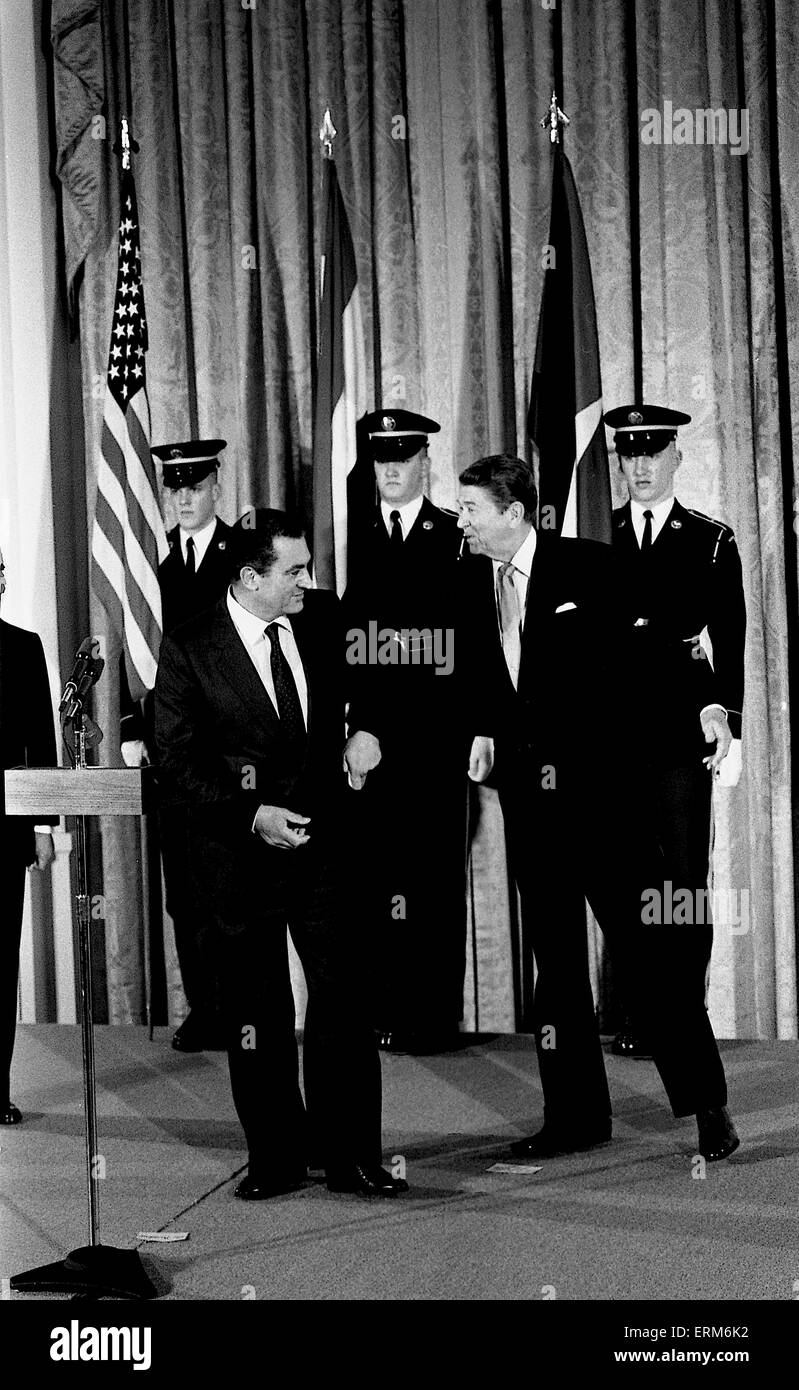 Washington, DC.,USA 14th February 1984 President Ronald Reagan meets ...