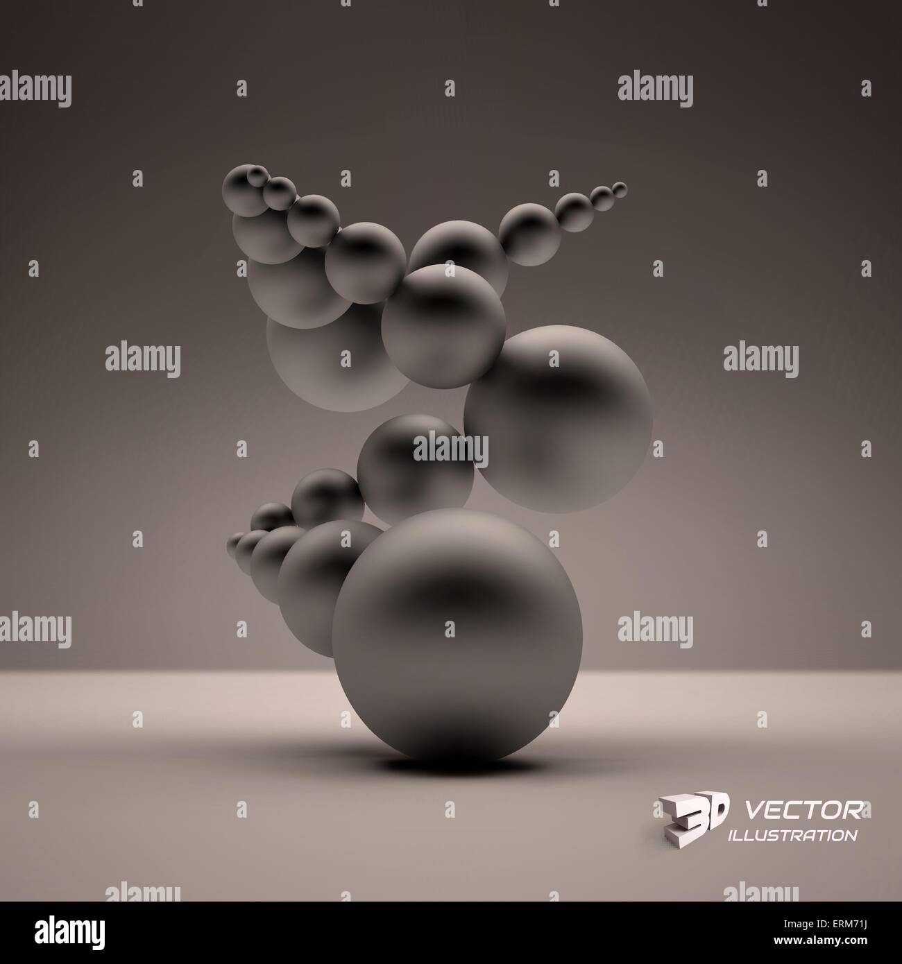 3d abstract spheres composition. Vector illustration Stock Vector Image ...