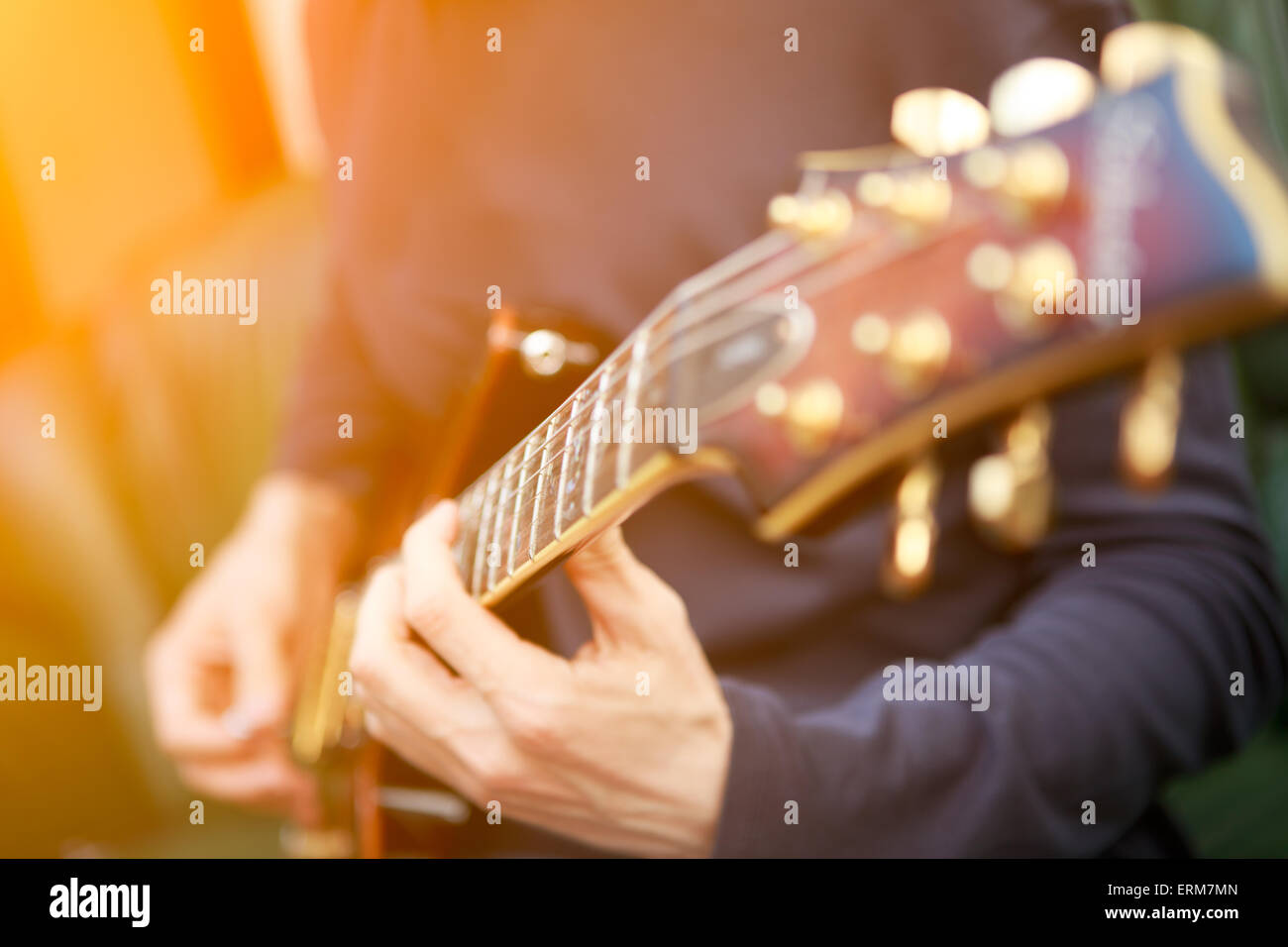 Electric guitar player Stock Photo - Alamy