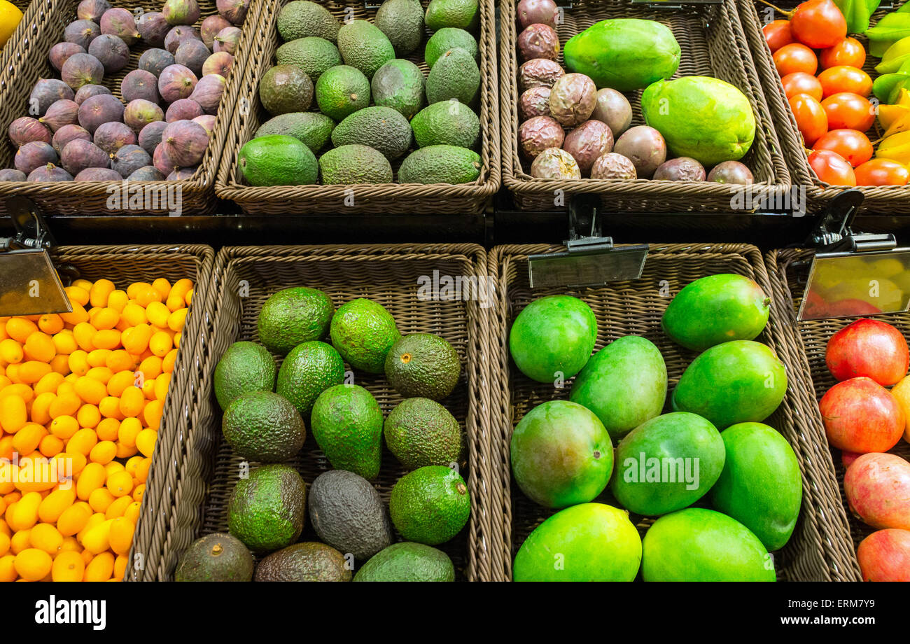 A selection of different fruits for sale on a market Stock Photo - Alamy