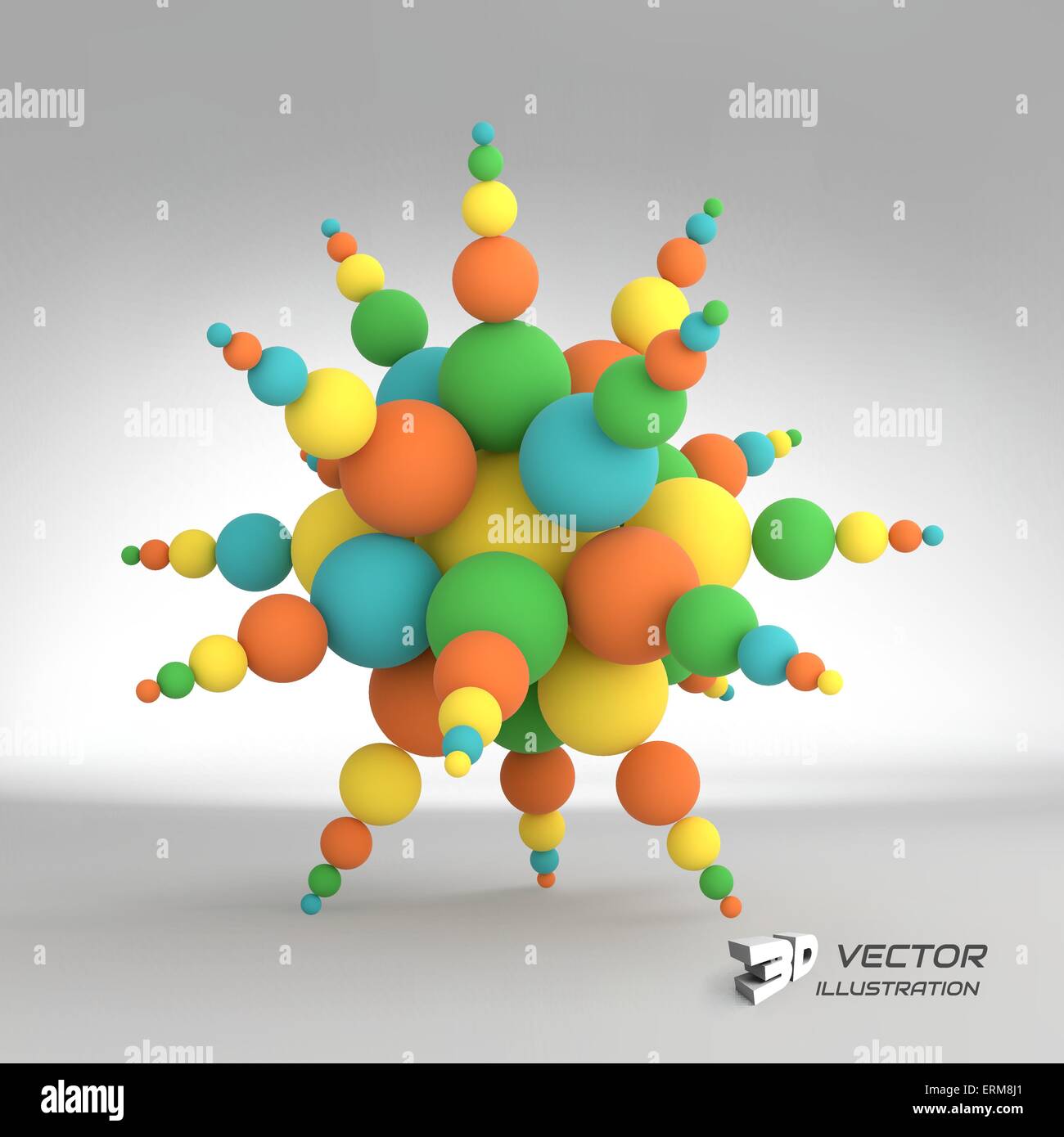 3d abstract spheres composition. Vector illustration Stock Vector Image ...