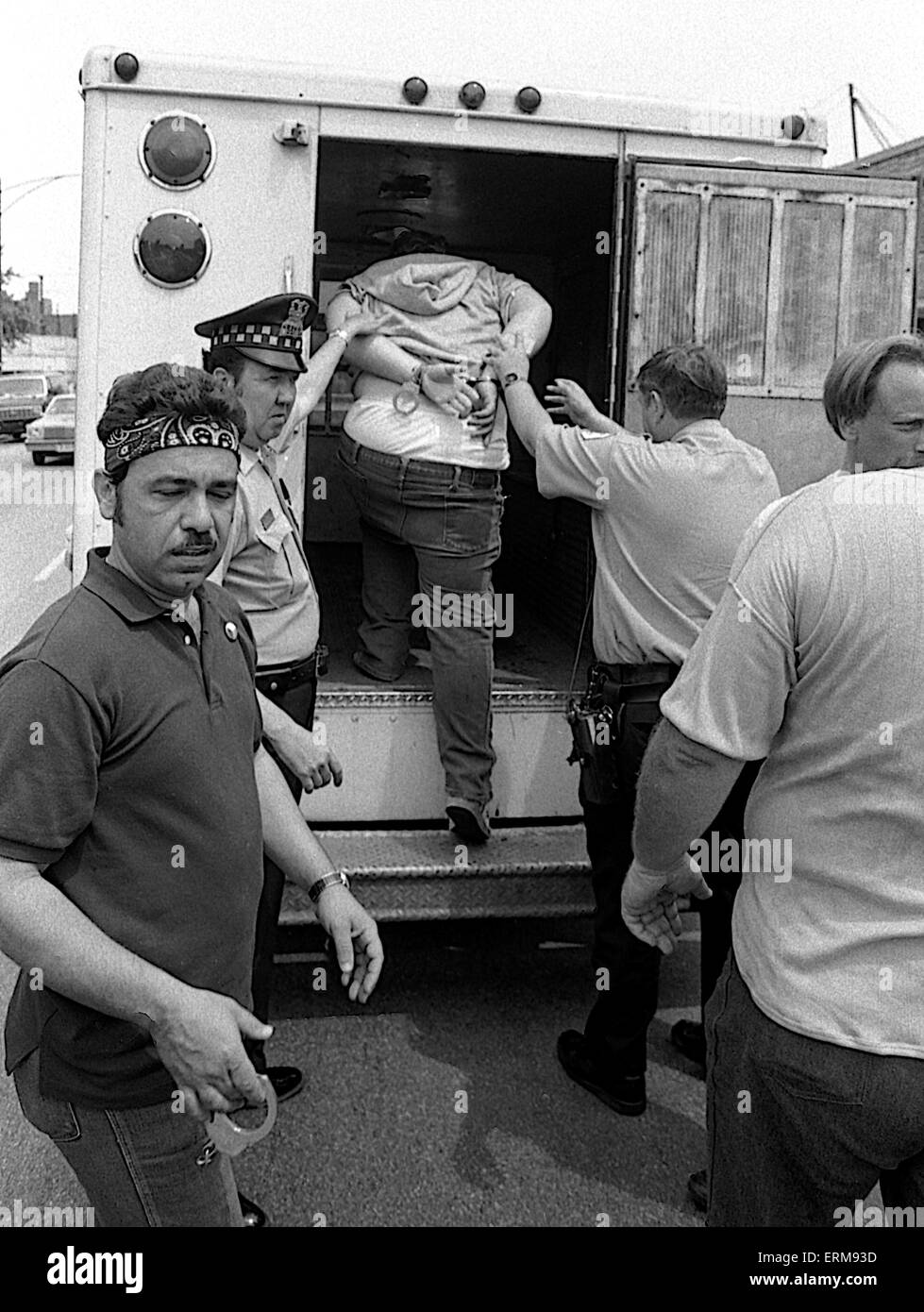 Chicago, Illinois, USA, 28th June 1986 Members of the Chicago police ...