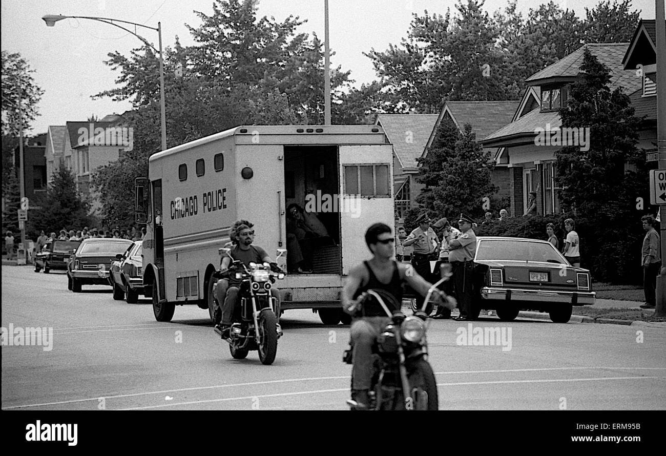 Chicago, Illinois 6-28-1986 Members of the local KKK Klan show their ...