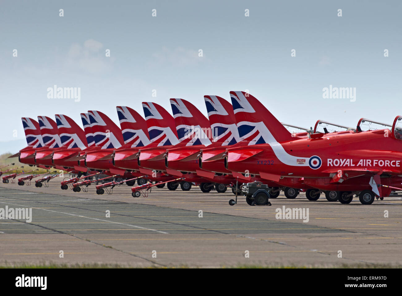 Red Arrows Raf Valley Anglesey North Wales Uk tails Stock Photo - Alamy