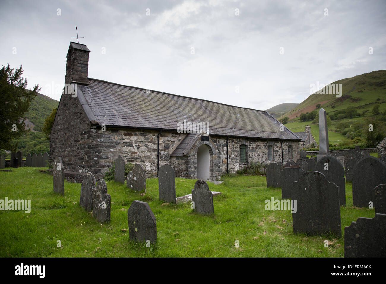 Church at Llanfihangel y Pennant Stock Photo - Alamy