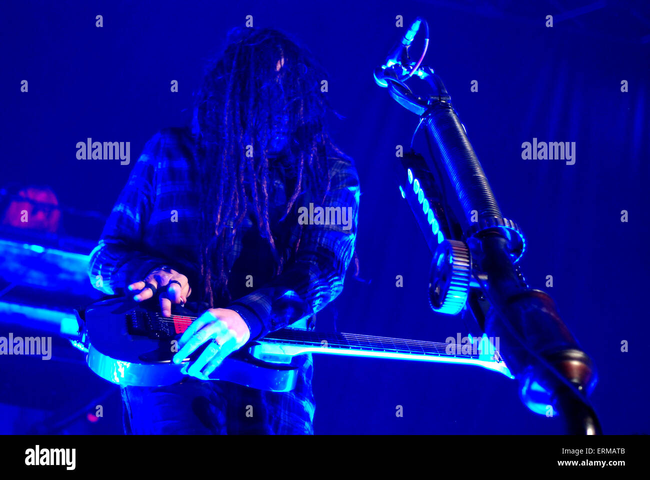 Slipknot perfoming with Korn on Slipknot's 'Prepare for Hell' Tour 2014 at Allstate Arena ...
