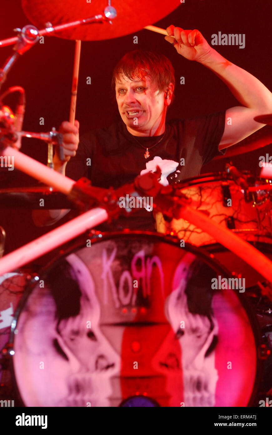 Slipknot perfoming with Korn on Slipknot's 'Prepare for Hell' Tour 2014 at Allstate Arena ...