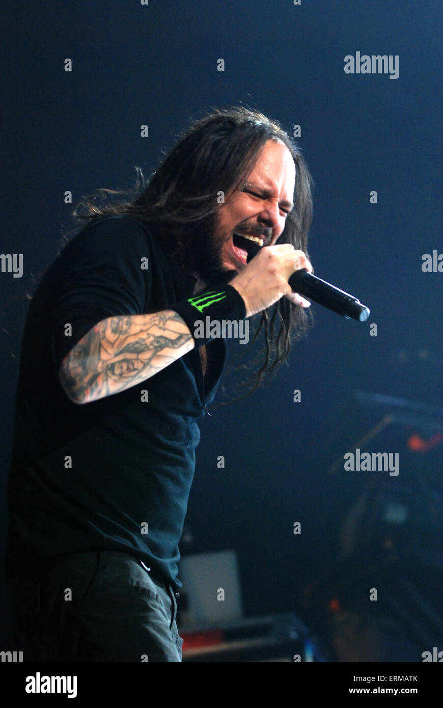 Slipknot perfoming with Korn on Slipknot's 'Prepare for Hell' Tour 2014 at Allstate Arena ...