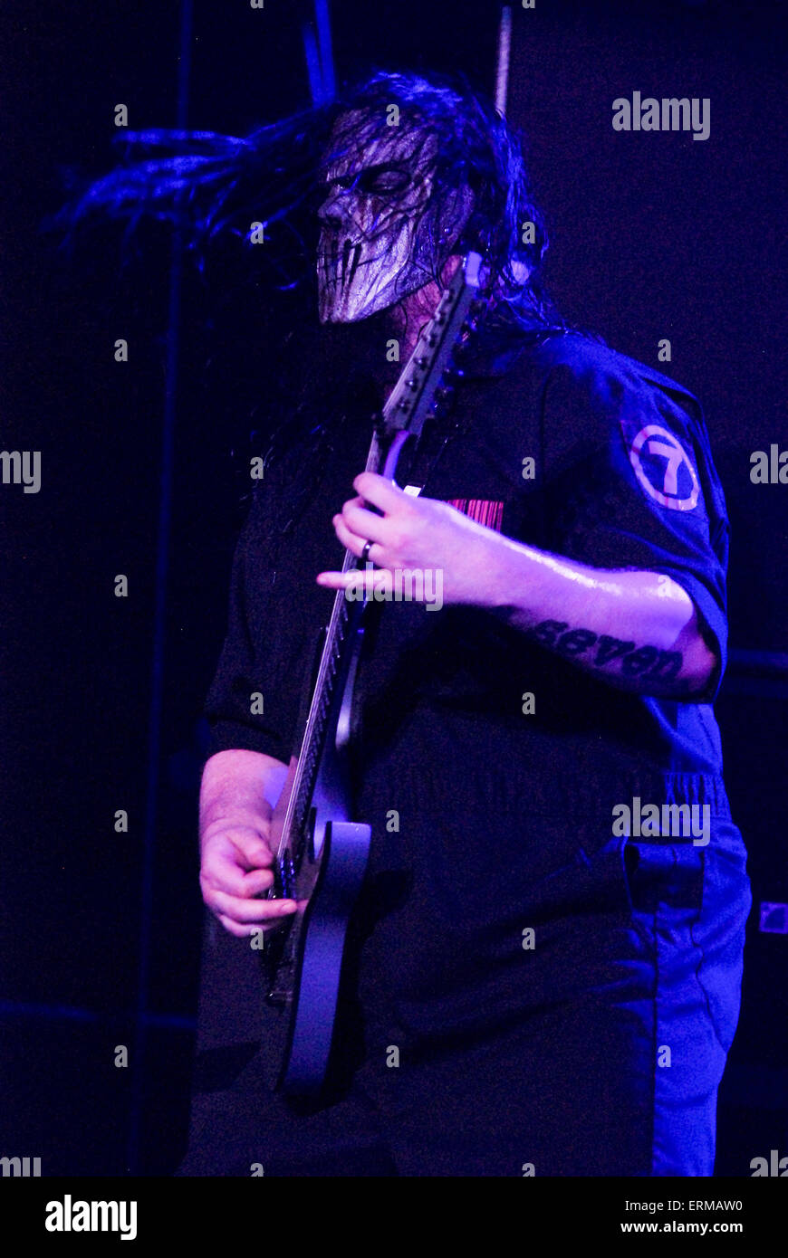 Slipknot perfoming with Korn on Slipknot's 'Prepare for Hell' Tour 2014 at Allstate Arena ...