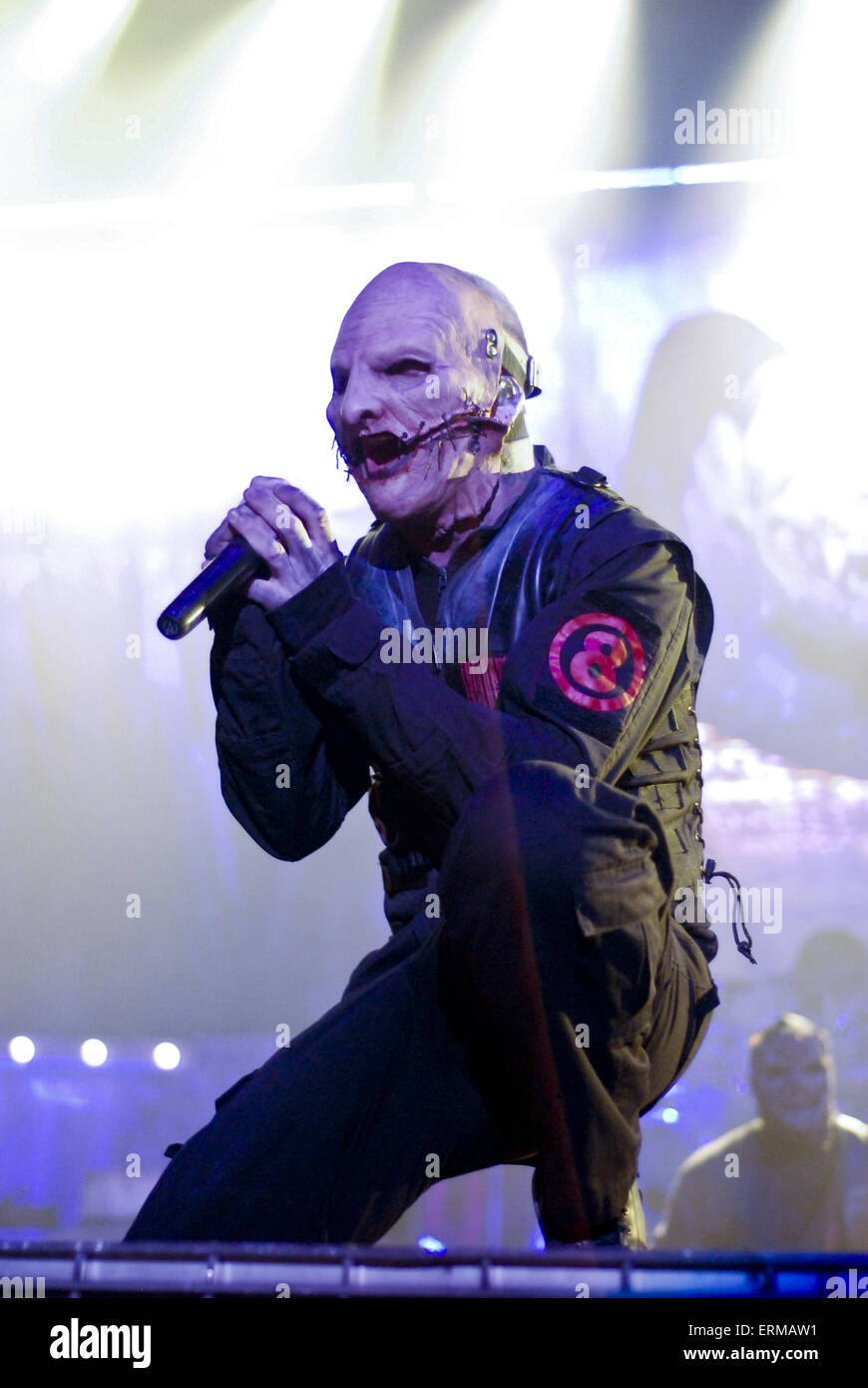 Slipknot perfoming with Korn on Slipknot's 'Prepare for Hell' Tour 2014 at Allstate Arena ...