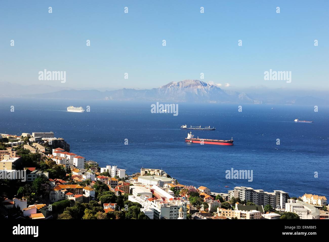 Ships approaching the Port of Gibraltar Stock Photo - Alamy