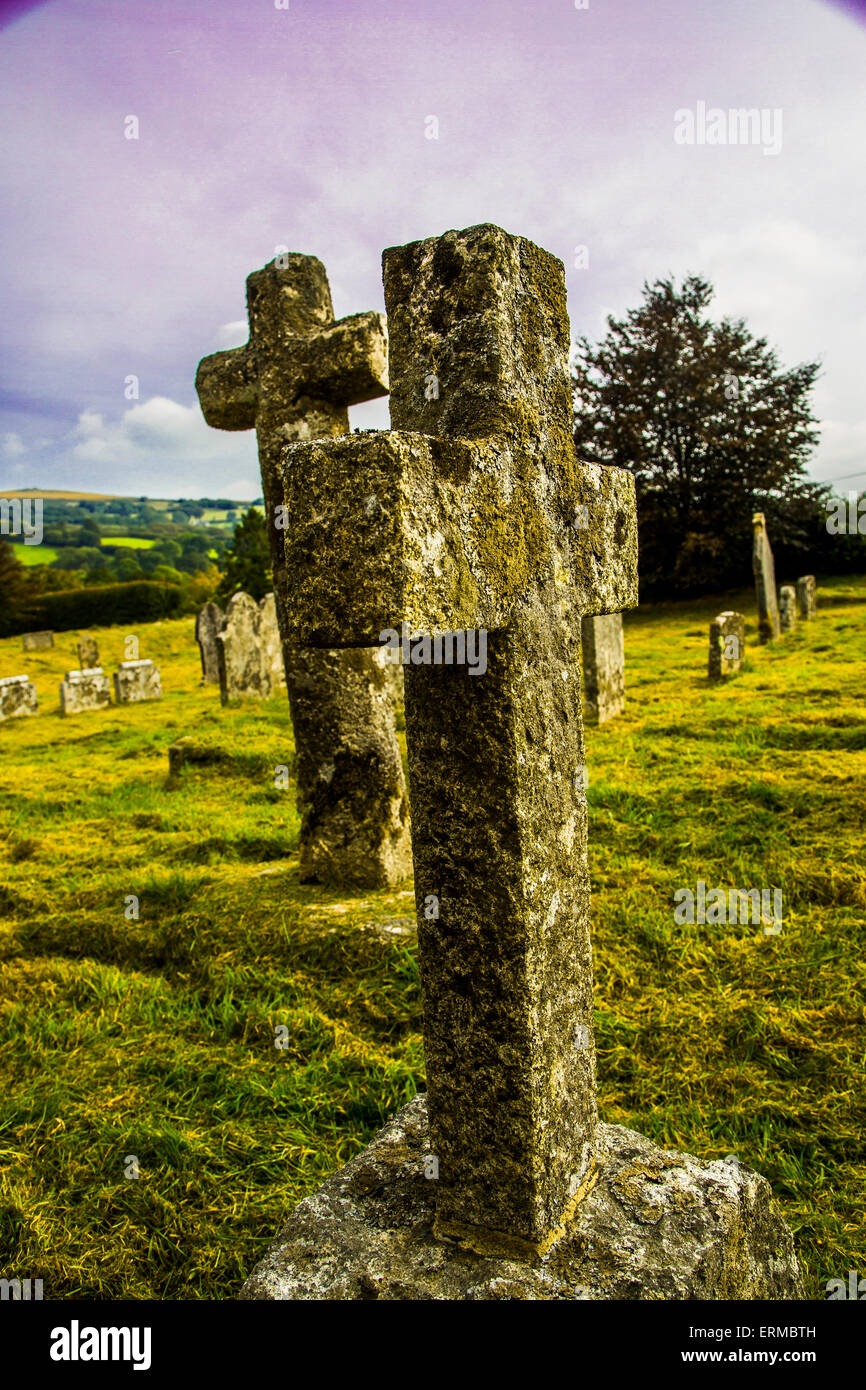 Graveyard church grave yard cross hi-res stock photography and images ...