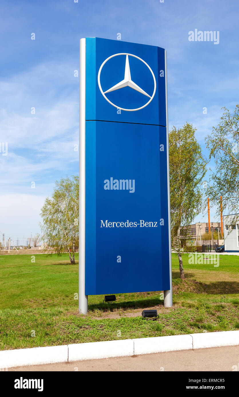 Official dealership sign of Mercedes-Benz. Mercedes-Benz is a German ...