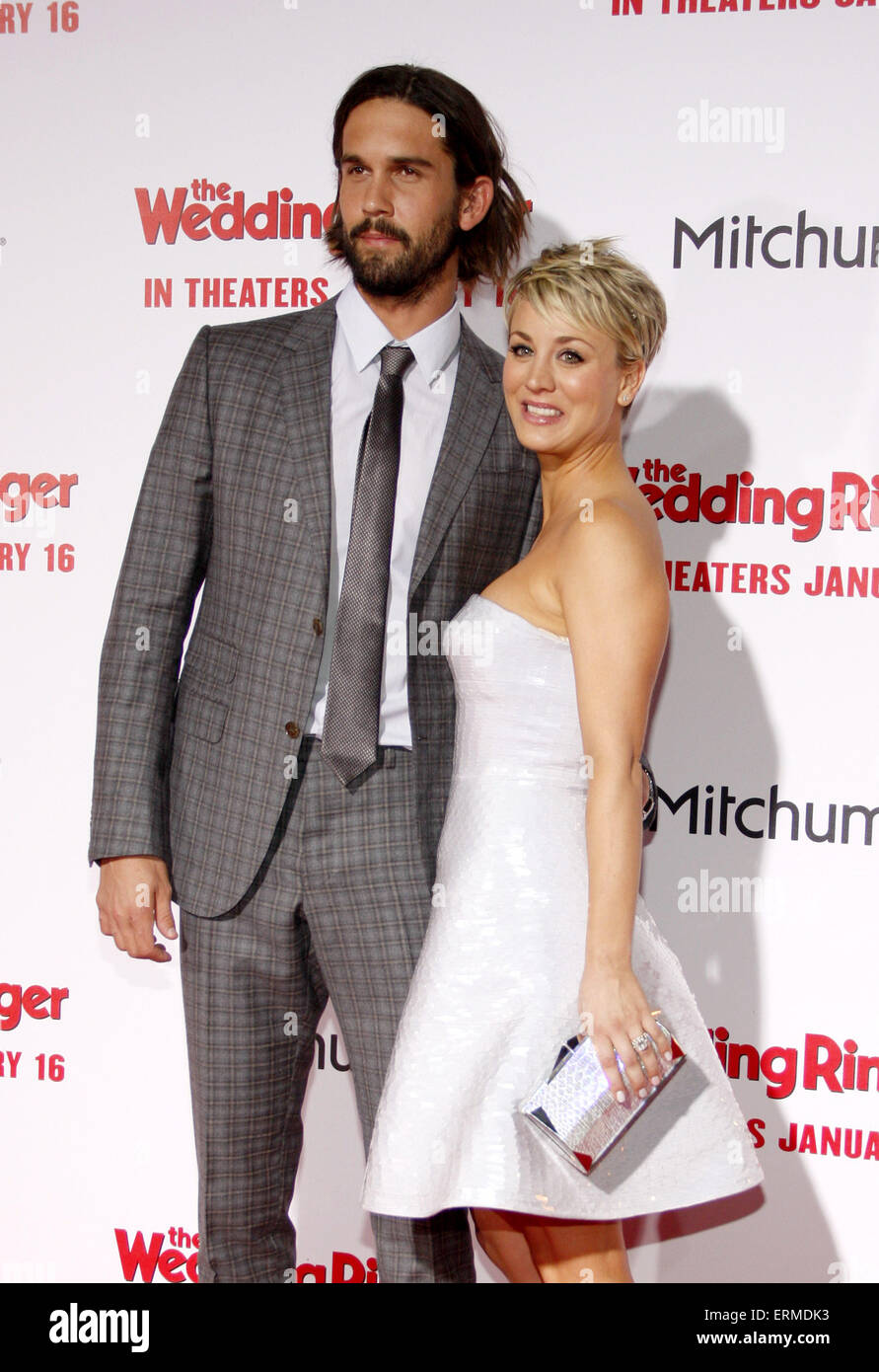 Ryan Sweeting and Kaley Cuoco-Sweeting at the Los Angeles premiere of ...