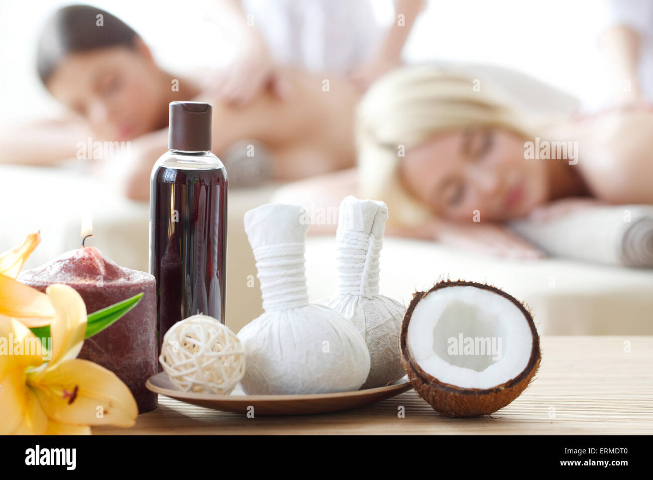 beautiful women at spa session Stock Photo - Alamy