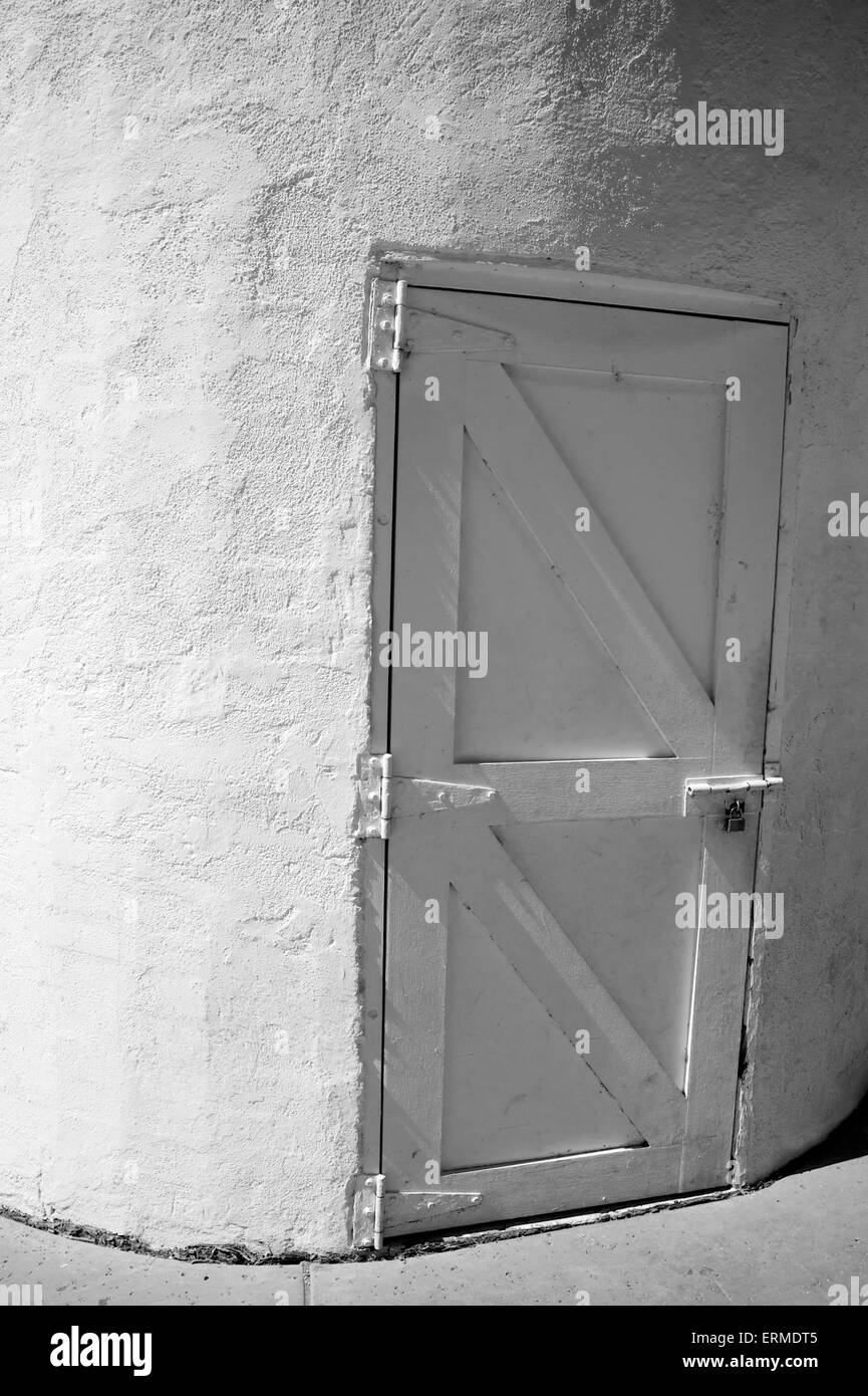 Old door on white Black and White Stock Photos & Images - Alamy