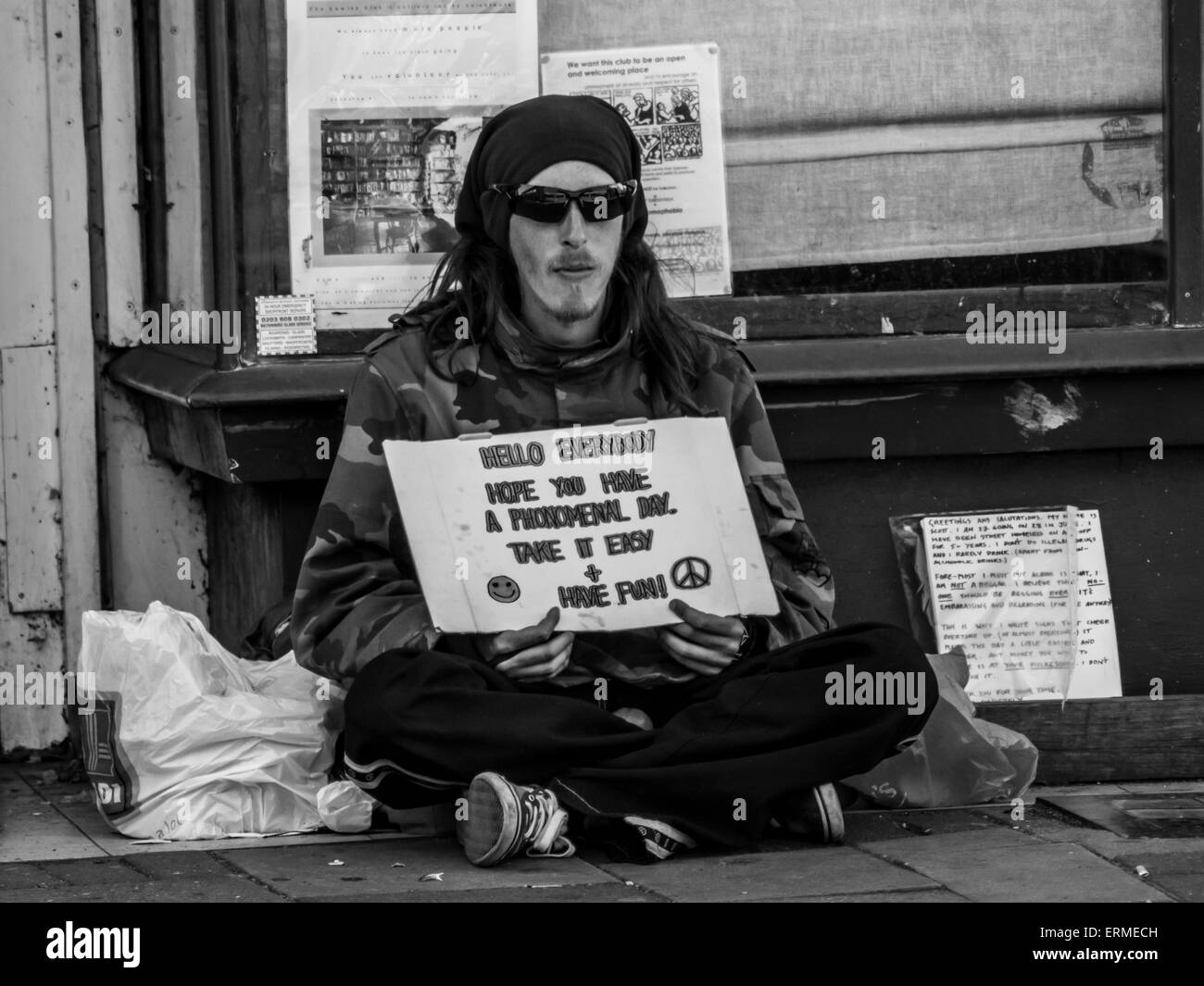 Homeless Man On The Street Stock Photo - Alamy