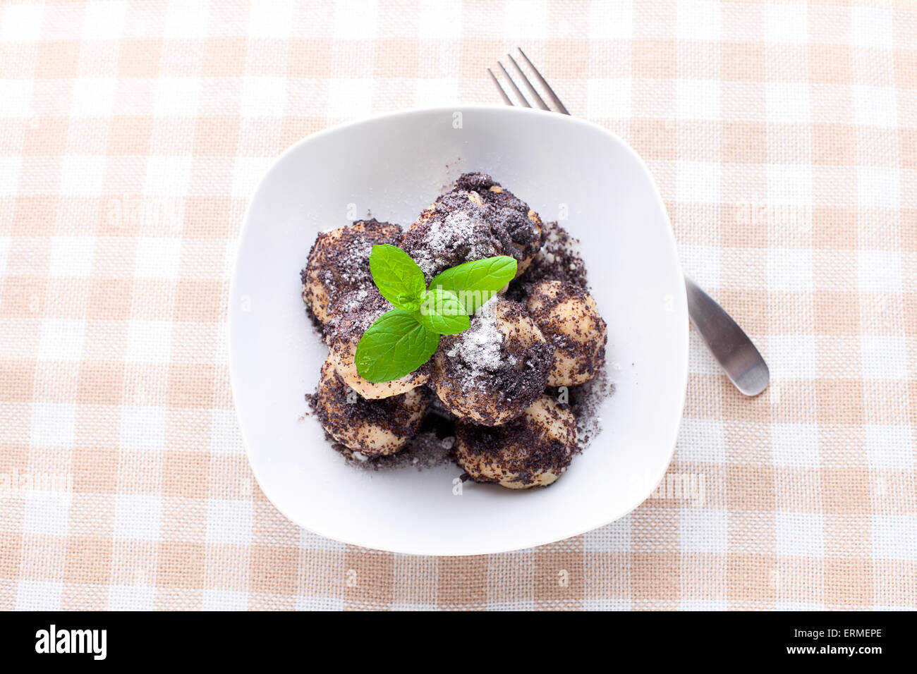 fruit dumpling with poppy and sugar Stock Photo - Alamy