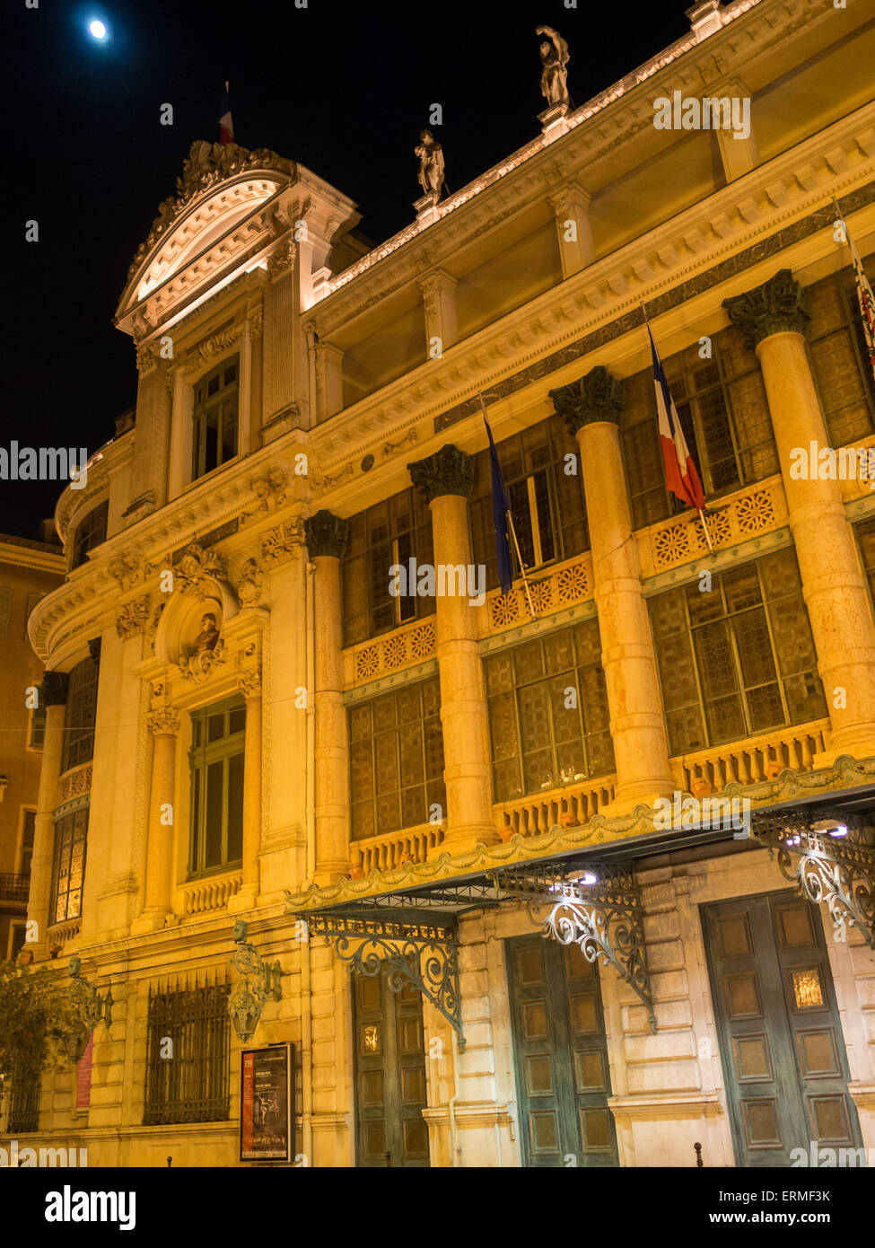 Nice's Opera house facade at night Stock Photo - Alamy