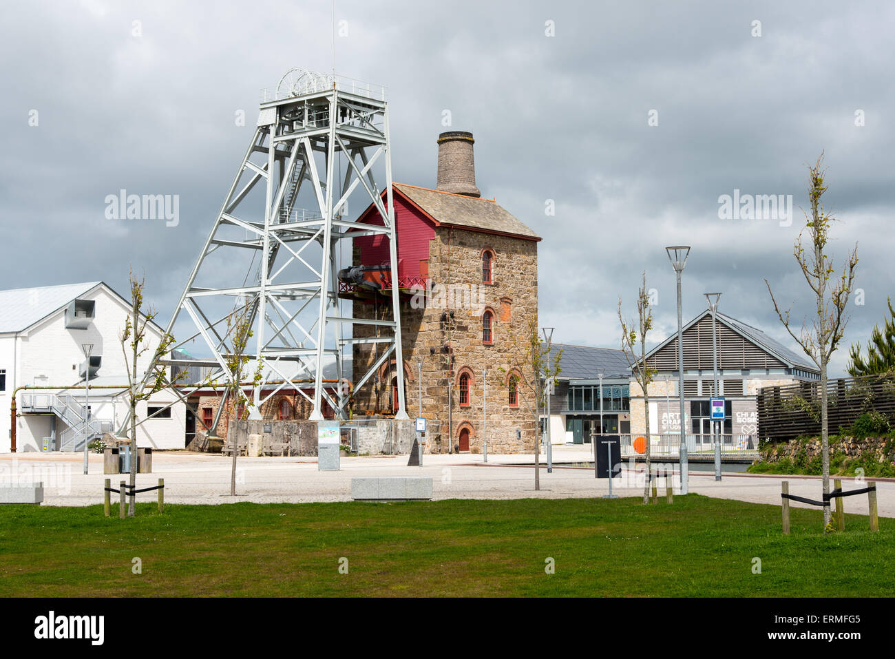 Robinson's Shaft, South Crofty Mine, Pool, Cornwall. The engine house ...