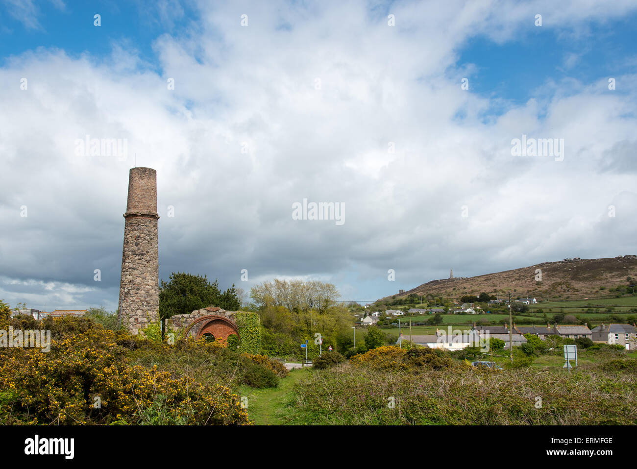 The Compression House at South Tincroft Mine, near Pool, Cornwall with ...