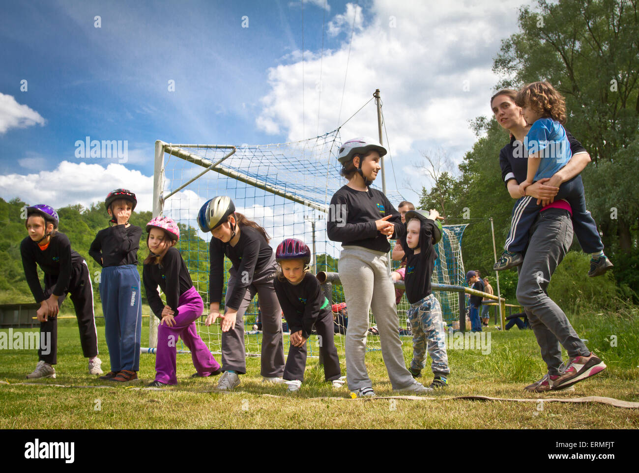 Girl racing boys hi-res stock photography and images - Alamy