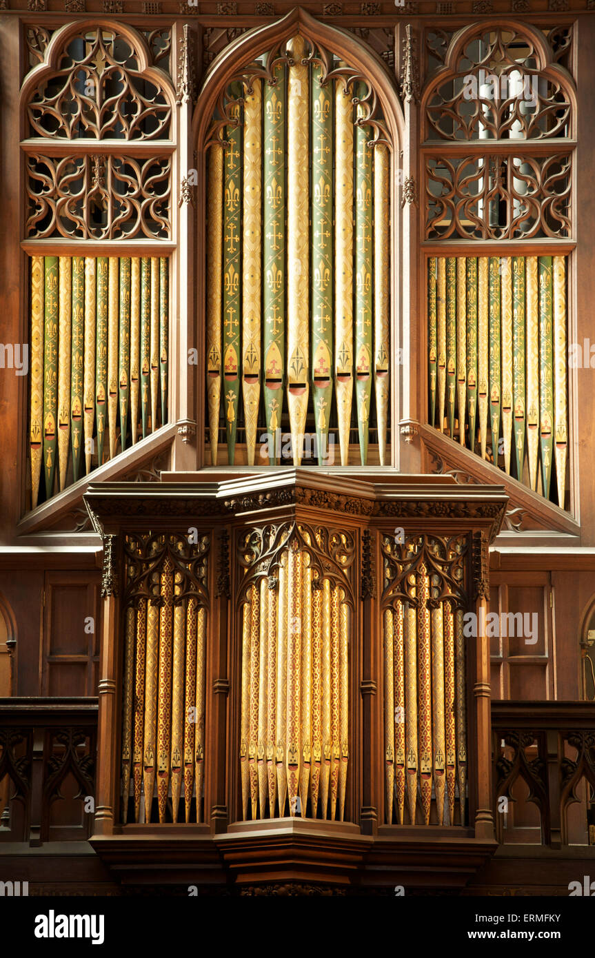 The ornate Victorian organ pipes of Sherborne Abbey were installed in ...