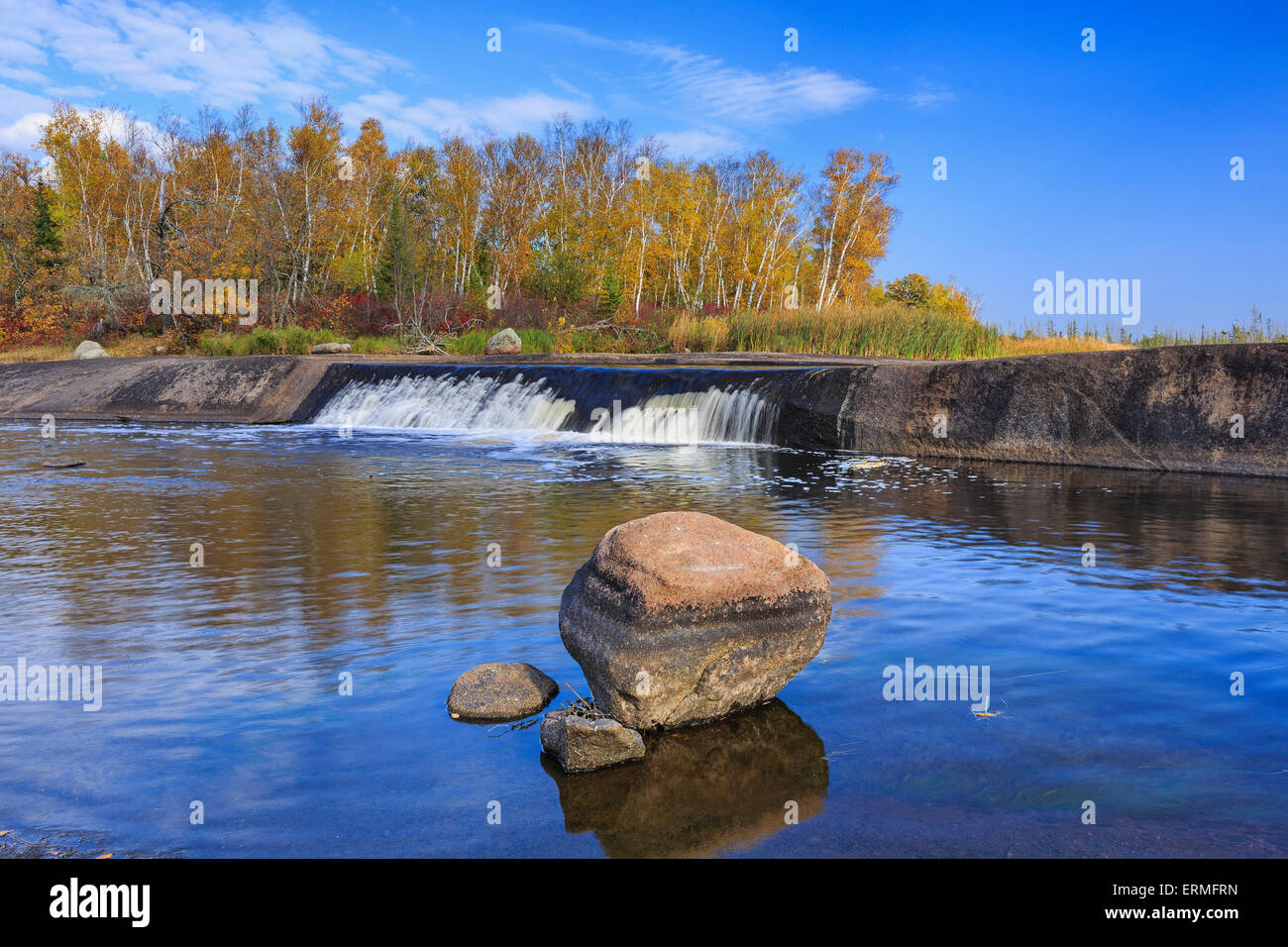 Rainbow Falls on the Whiteshell River in autumn, Whiteshell Provincial ...