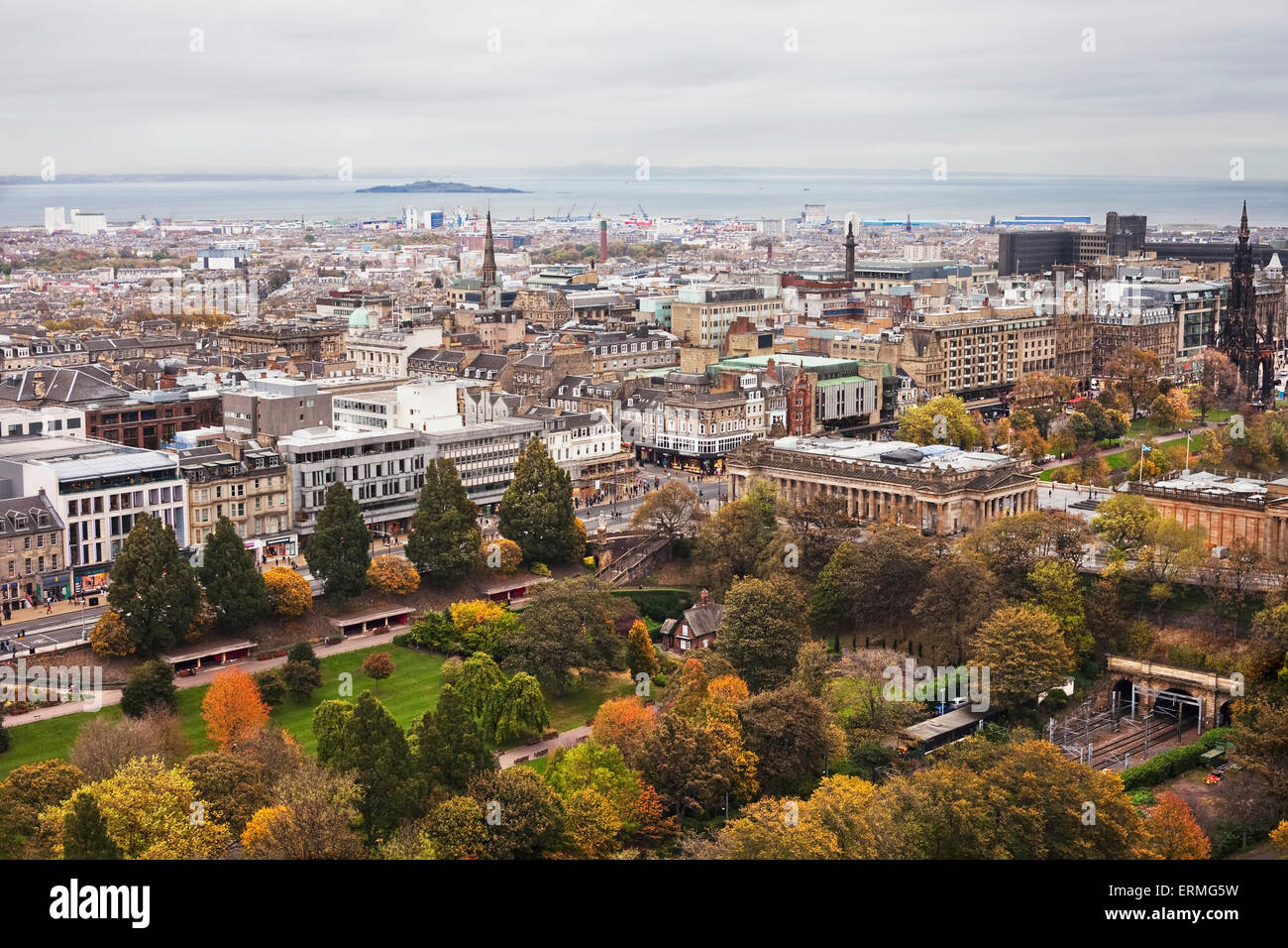 A view of Edinburgh from Edinburgh Castle; Edinburgh, Scotland Stock ...
