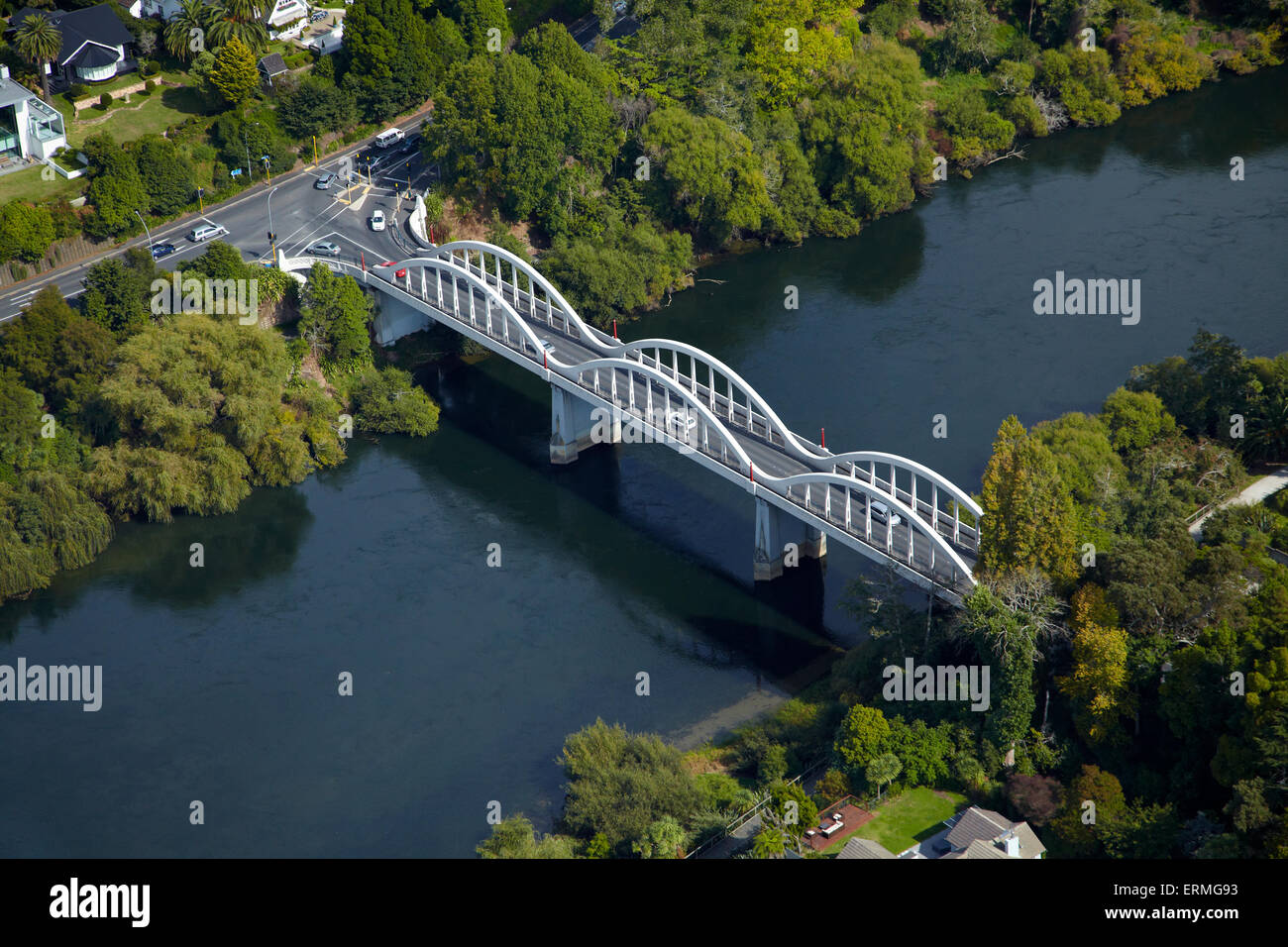 Waikato River and Fairfield Bridge (1937), Hamilton, Waikato, North ...