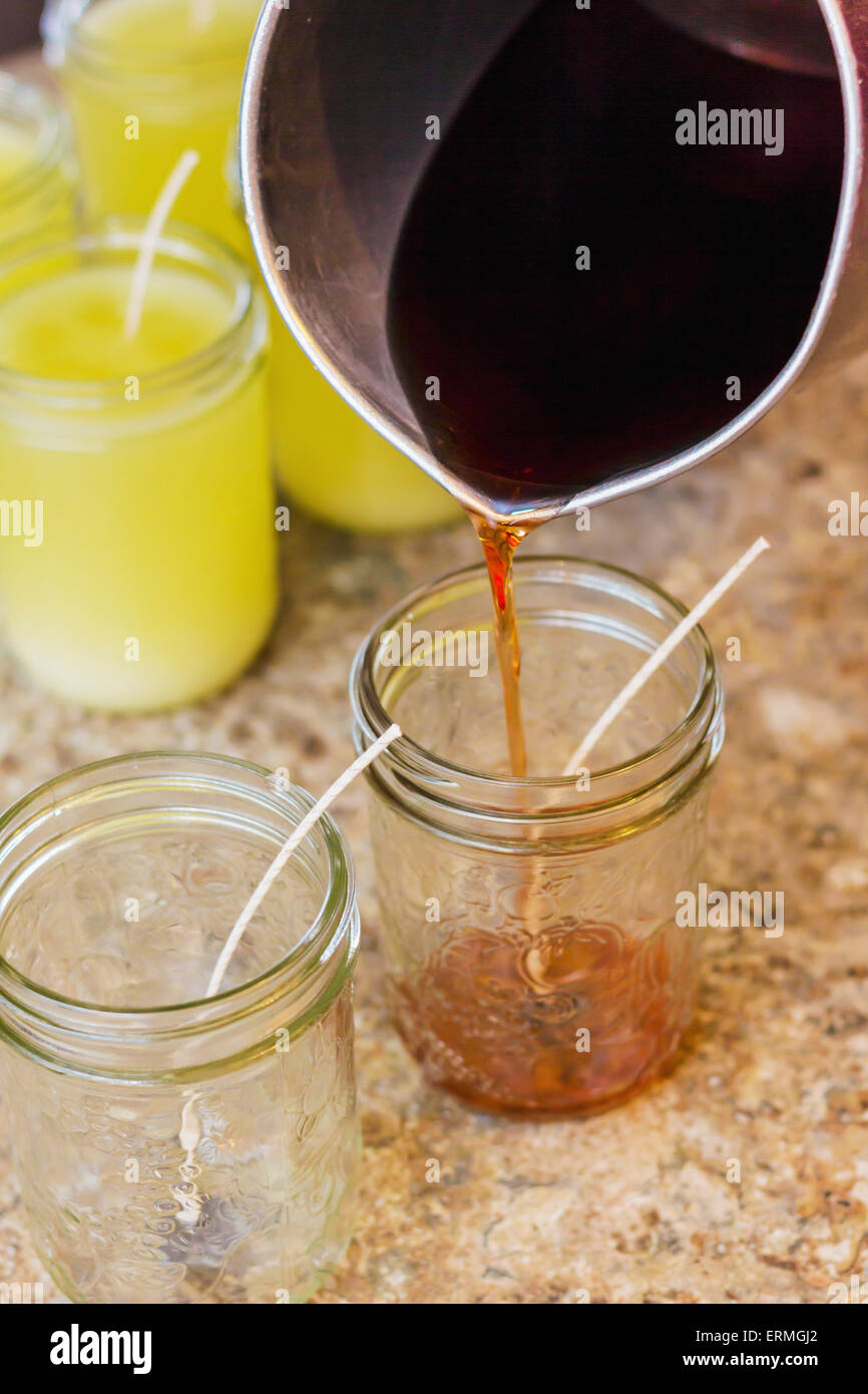 Candle pour wax hi-res stock photography and images - Alamy