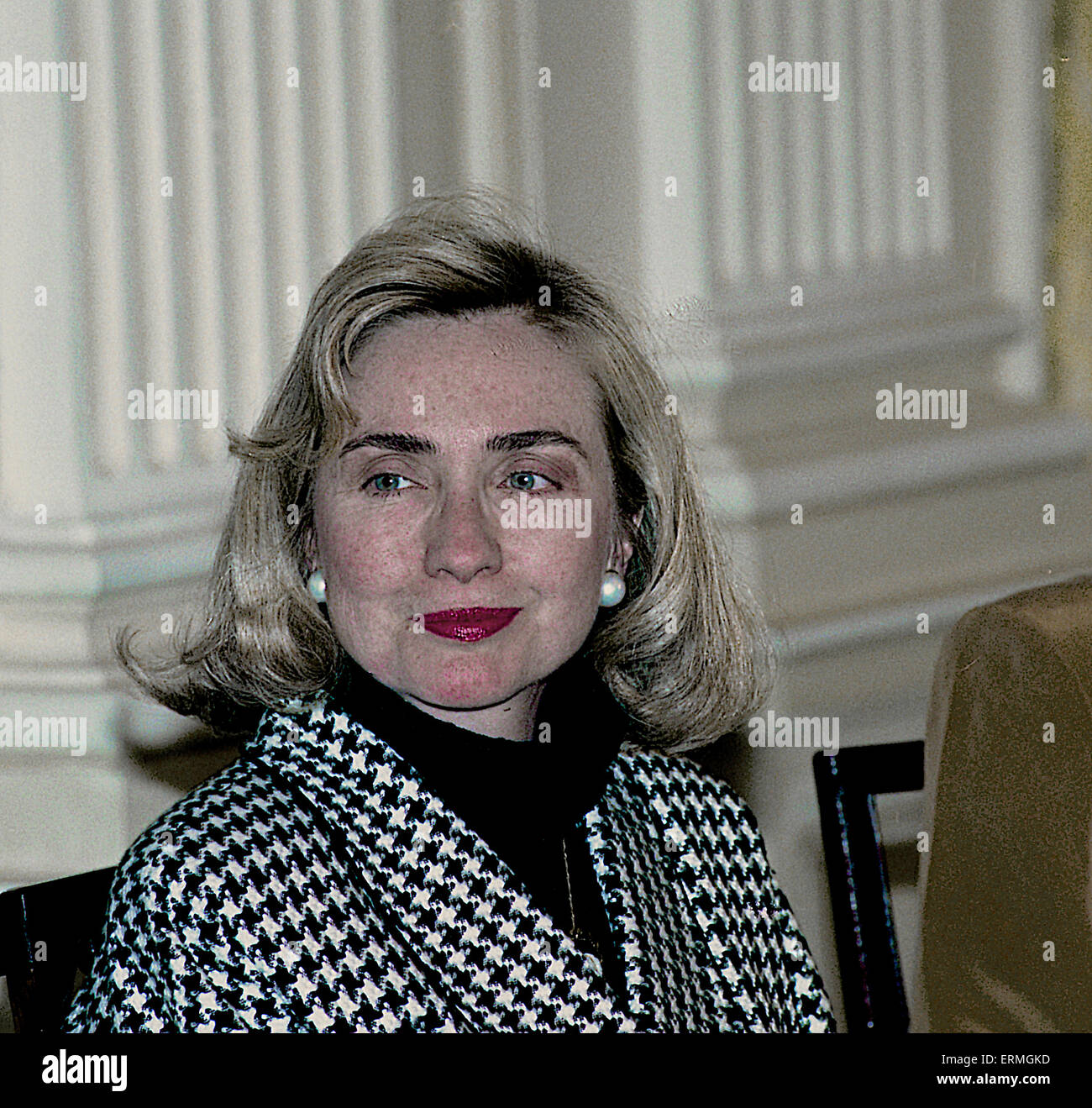 Washington, DC. 4-14-1993 First Lady Hillary Rodham Clinton photo op in ...