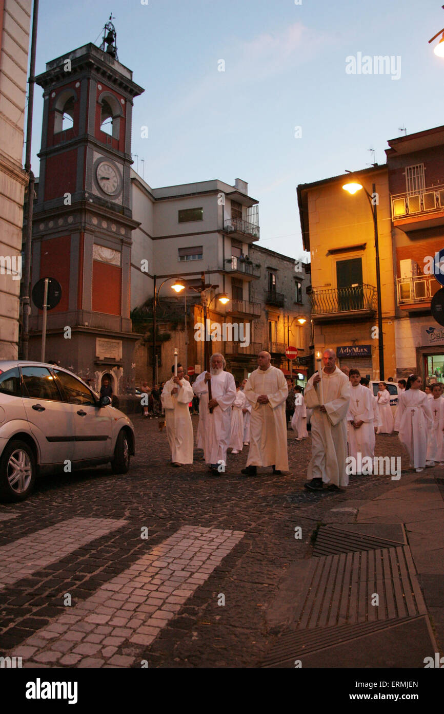 Arzano, Italy. 04th June, 2015. The Arzano Eucharistic procession ...
