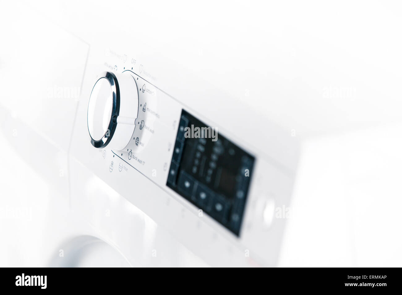 Washing machine control panel detail detail on white background Stock ...