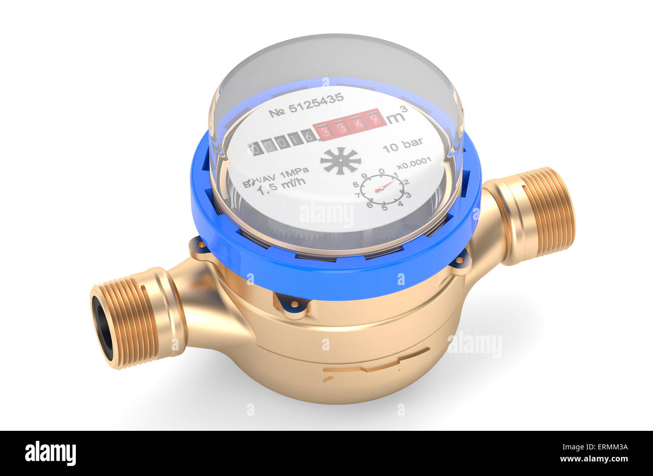 cold water meters isolated on white background Stock Photo - Alamy