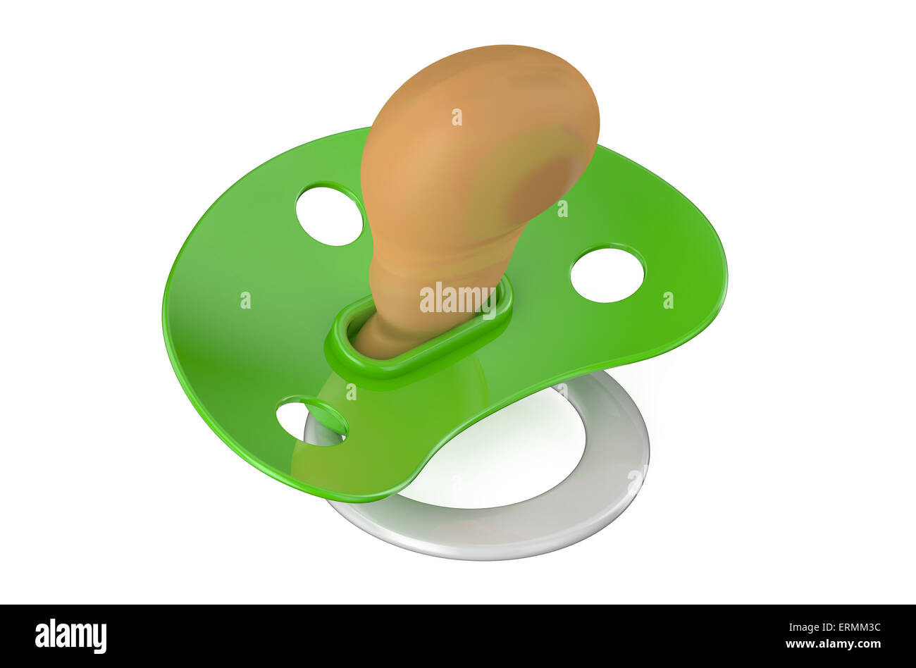 green pacifier isolated on white background Stock Photo - Alamy